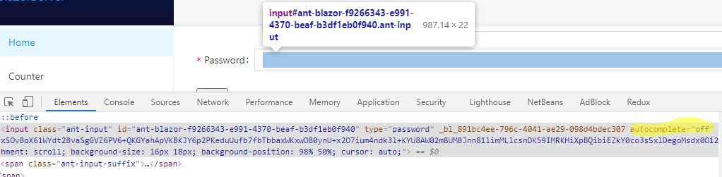 Password autoComplete · Issue #1136 · ant-design-blazor/ant-design ...