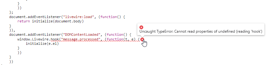 JavaScript error causes all JS to not work · Issue #275 · wireui/wireui · GitHub