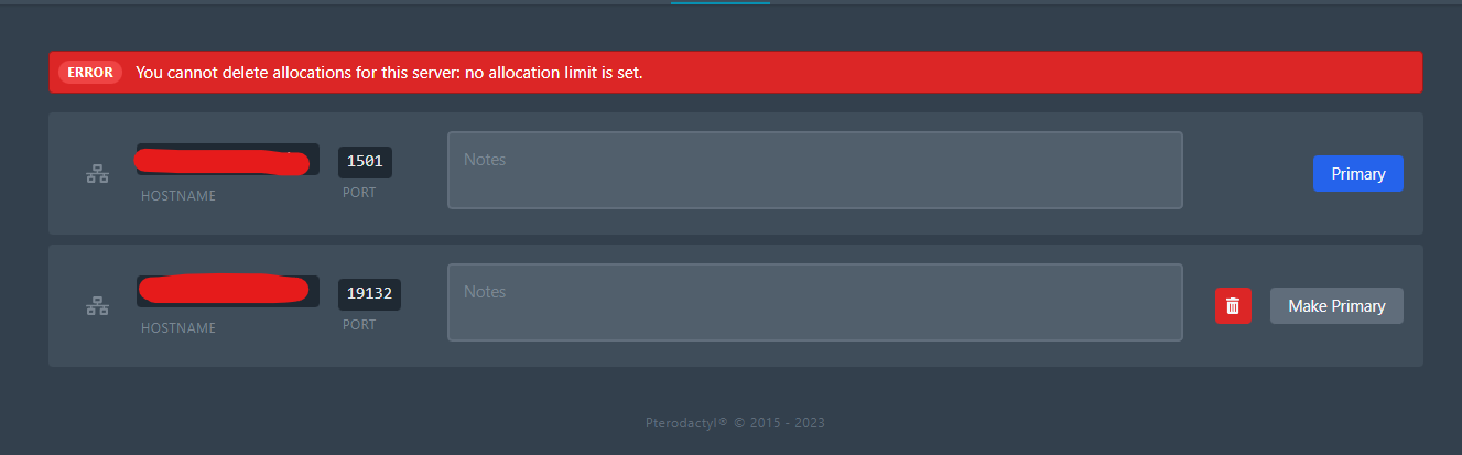 Allocation delete · Issue #4698 · pterodactyl/panel · GitHub