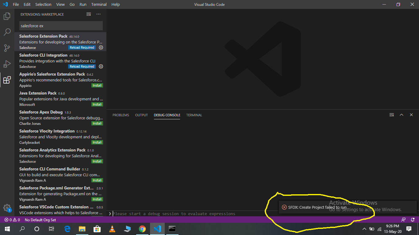 command 'sfdx.force.project.create' not found · Issue #1670 · forcedotcom/salesforcedx-vscode ...