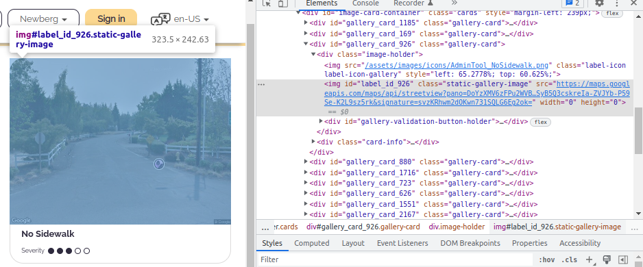 Get PanoId and LabelId from Sidewalk Gallery · Issue #3044 · ProjectSidewalk/SidewalkWebpage ...