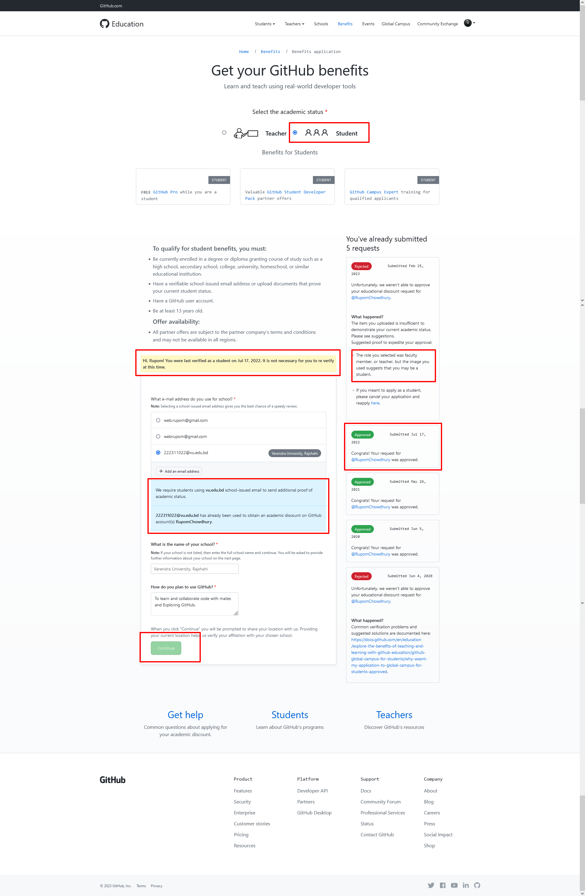 [HELP] Unable to access Student Developer Pack · community · Discussion #48669 · GitHub