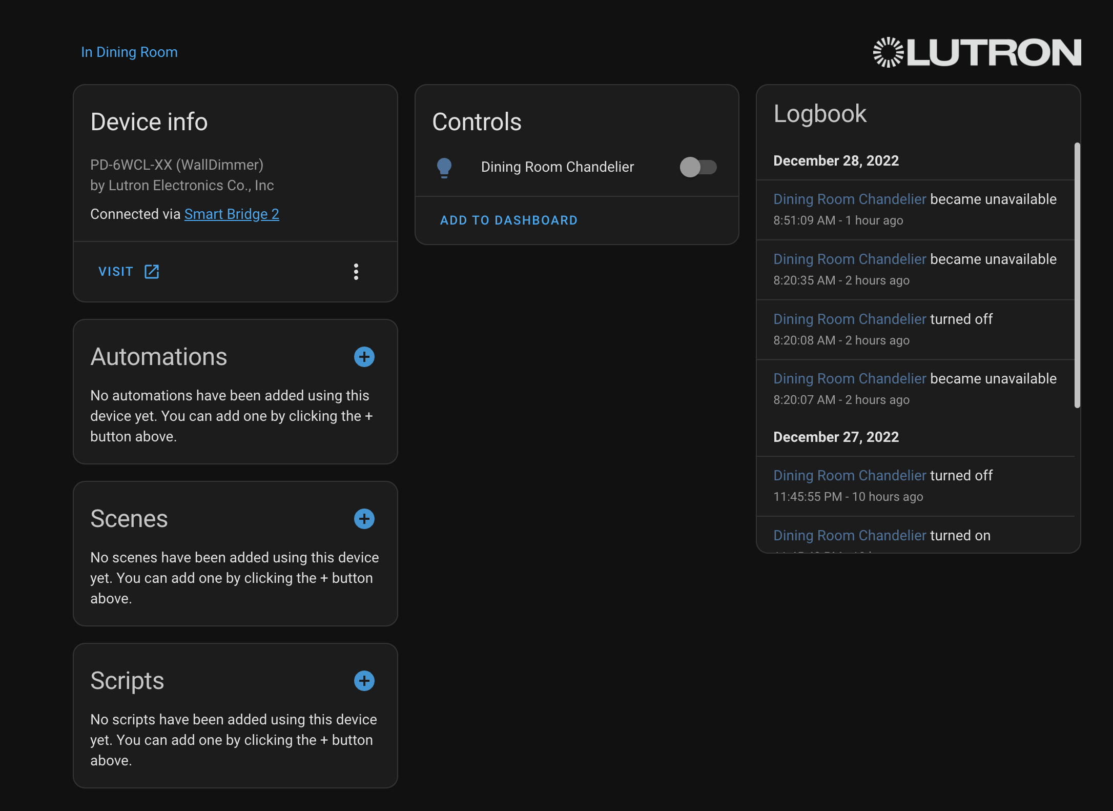 Few of the Lutron Caséta switches show: "The device is disabled by Config entry." · Issue #84712 ...