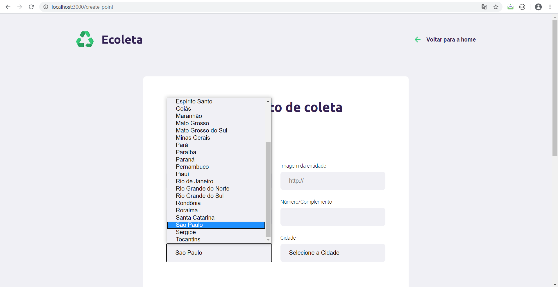 GitHub - MauricePS/Ecoleta: Projeto criando durante a NextLevelWeek