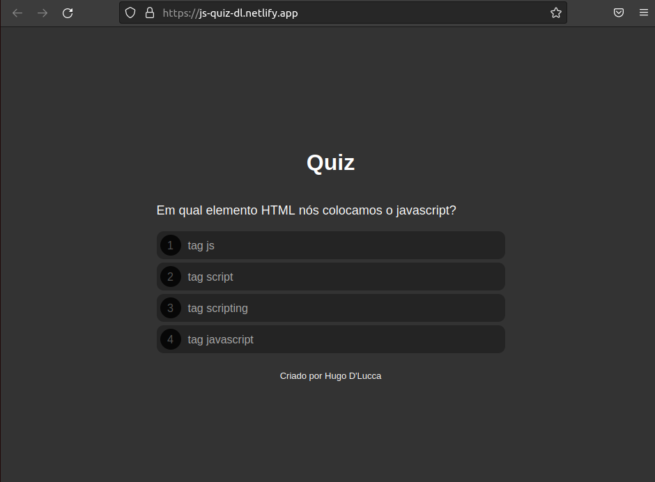 GitHub - HugoGomes7/js-quiz: Quiz developed with Javascript.
