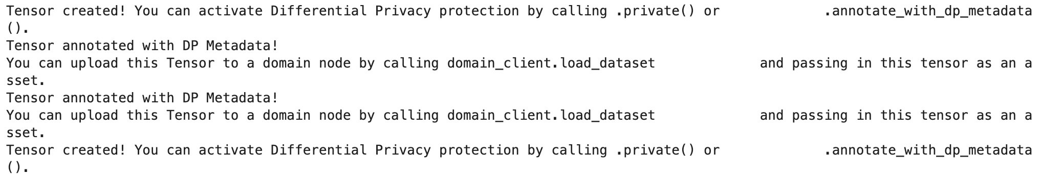 Redundant White Spaces In Message On Tensor Creation · Issue 7109 · Openmined Pysyft · Github