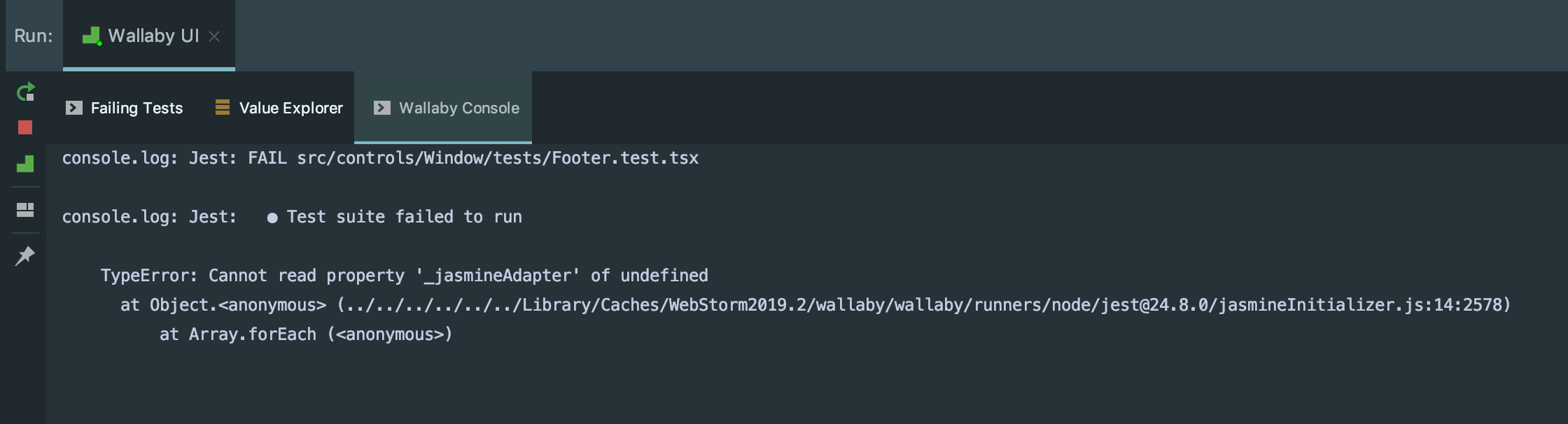 Cannot read property '_jasmineAdapter' of undefined · Issue #2000 · wallabyjs/public · GitHub