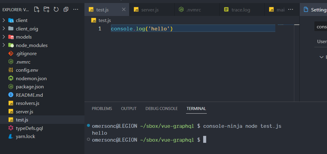 [Bug]: Universal Node application not working · Issue #120 · wallabyjs/console-ninja · GitHub