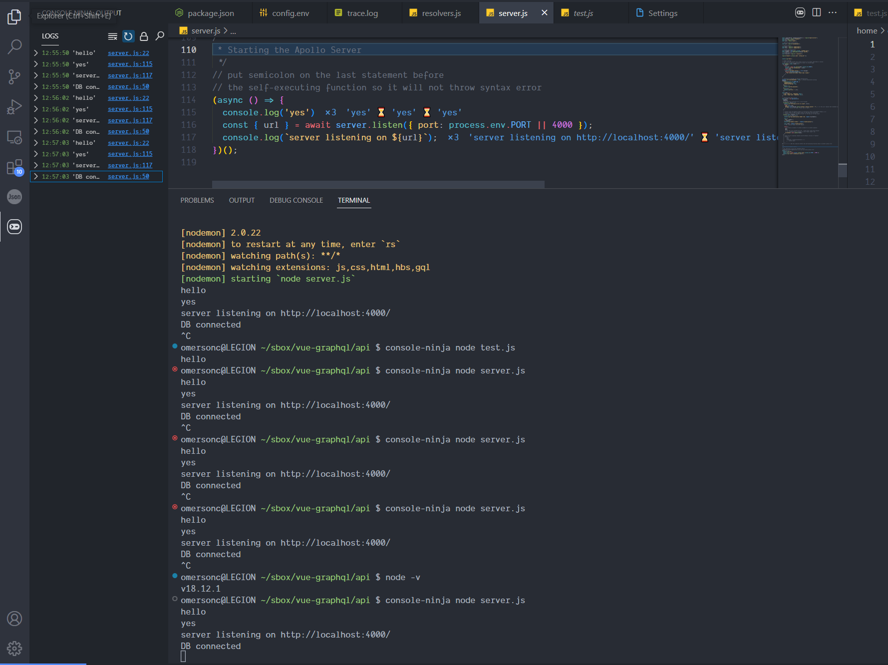 [Bug]: Universal Node application not working · Issue #120 · wallabyjs/console-ninja · GitHub