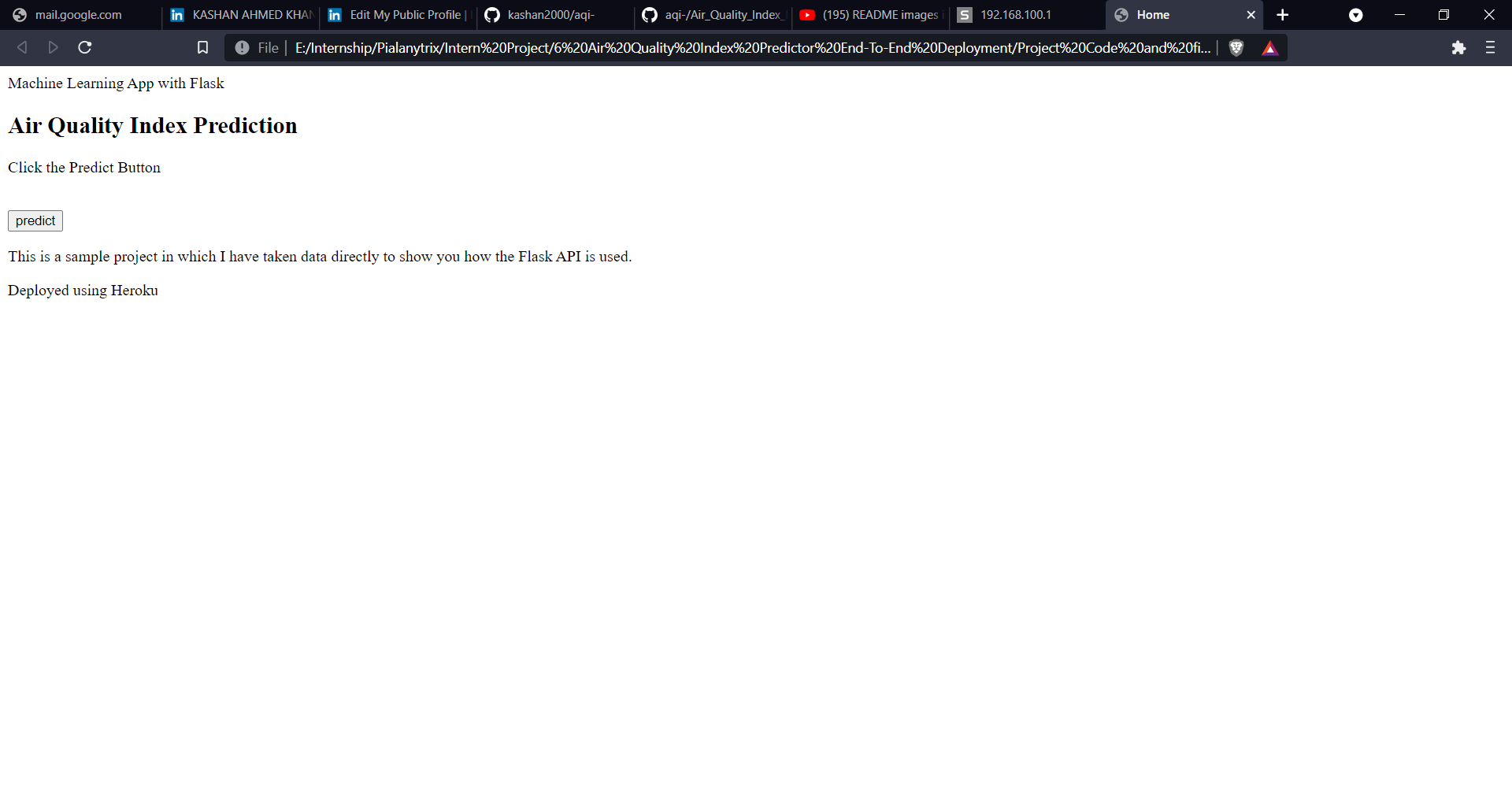 GitHub - kashan2000/Air-Quality-Index-Predictor-End-To-End-Deployment