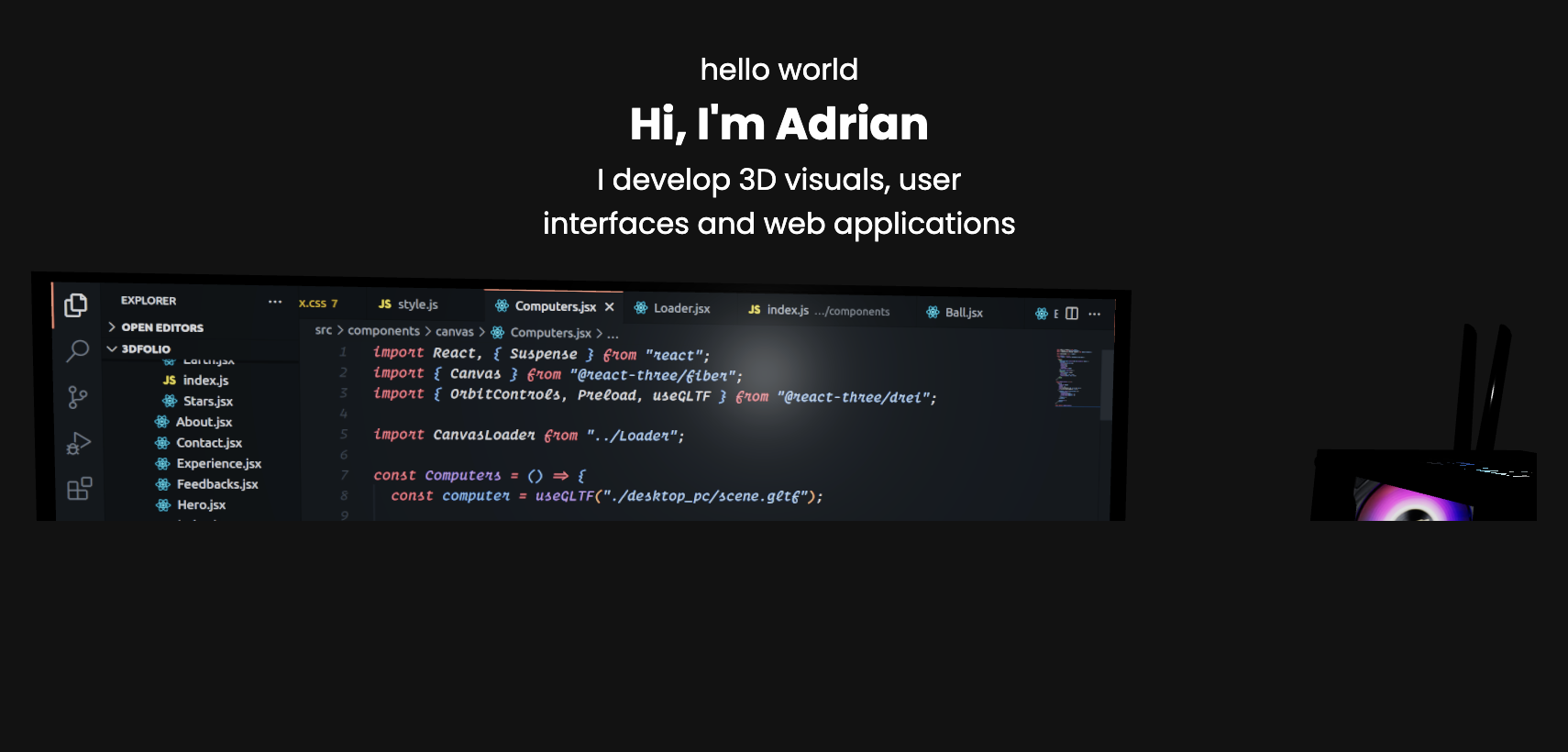 Blurry GLTF image · Issue #90 · adrianhajdin/project_3D_developer_portfolio · GitHub