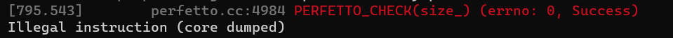 Perfetto SDK illegal instruction core dump when change trace buffer size in traceconfig · Issue ...