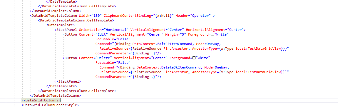 The button is used in the detail row of the table and needs to be ...