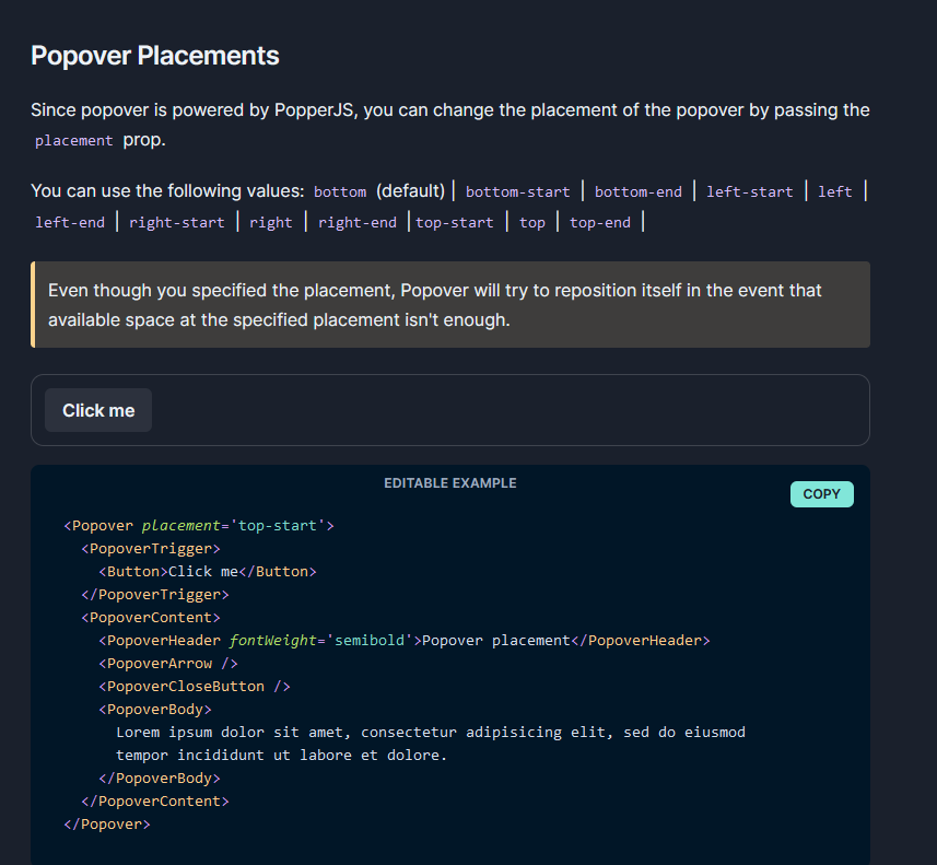 Popover Placements props link is not working · Issue #773 · chakra-ui/chakra-ui-docs · GitHub