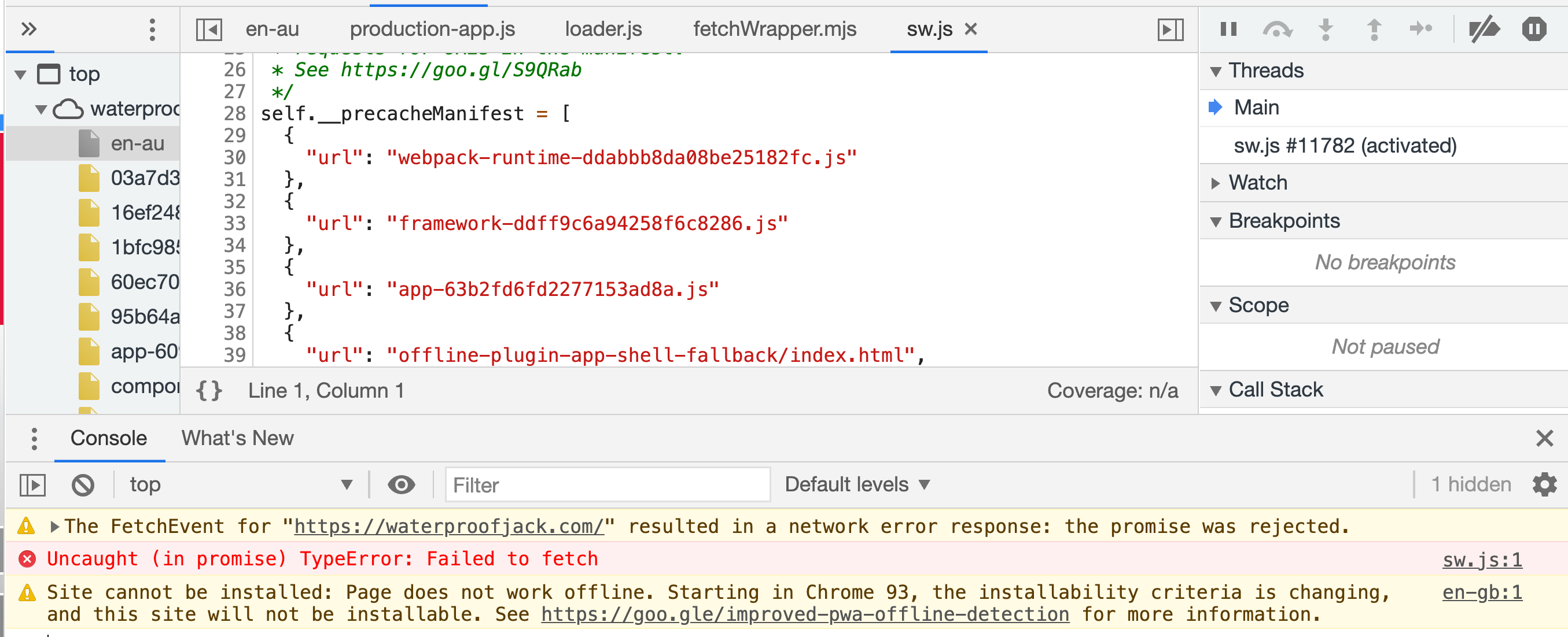 Service Worker not updating app-[hash].js · Issue #30078 · gatsbyjs/gatsby · GitHub