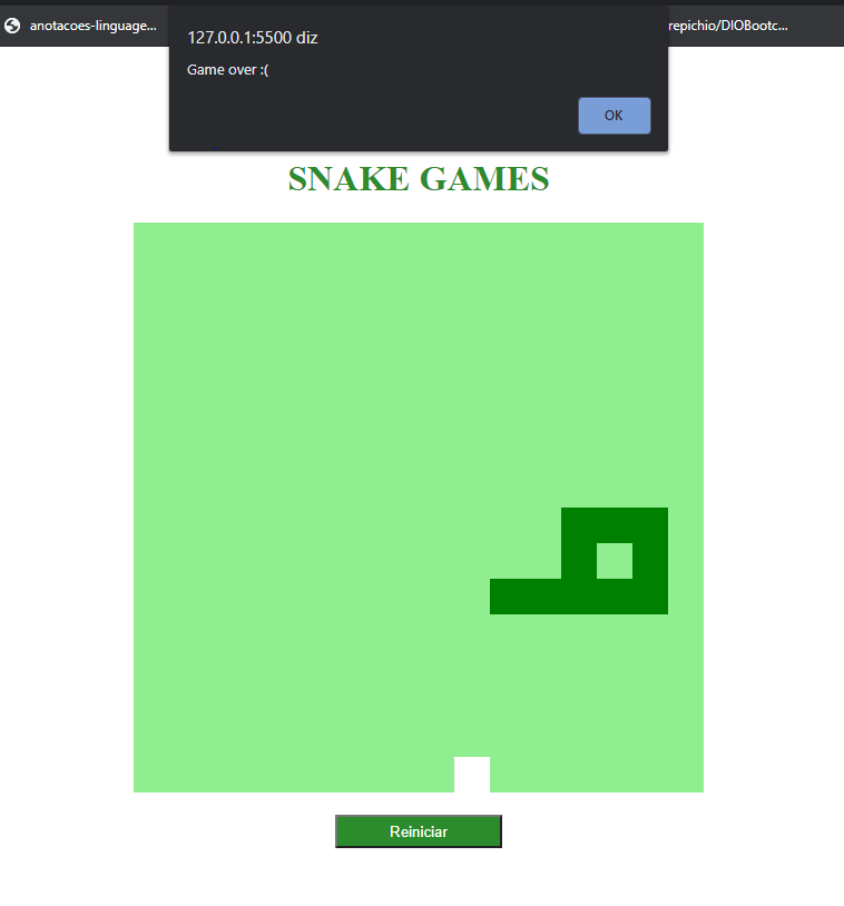 GitHub - marcusfonte18/jogo-da-cobrinha: Recriado o famoso jogo da cobrinha. Baseado na aula do ...