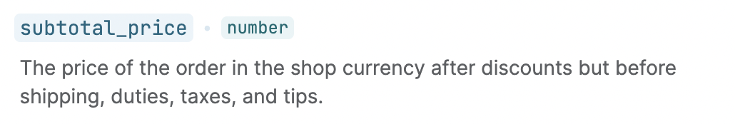 ShopifyAPI::Order has wrong type for type `subtotal_price` · Issue #1021 · Shopify/shopify-api ...