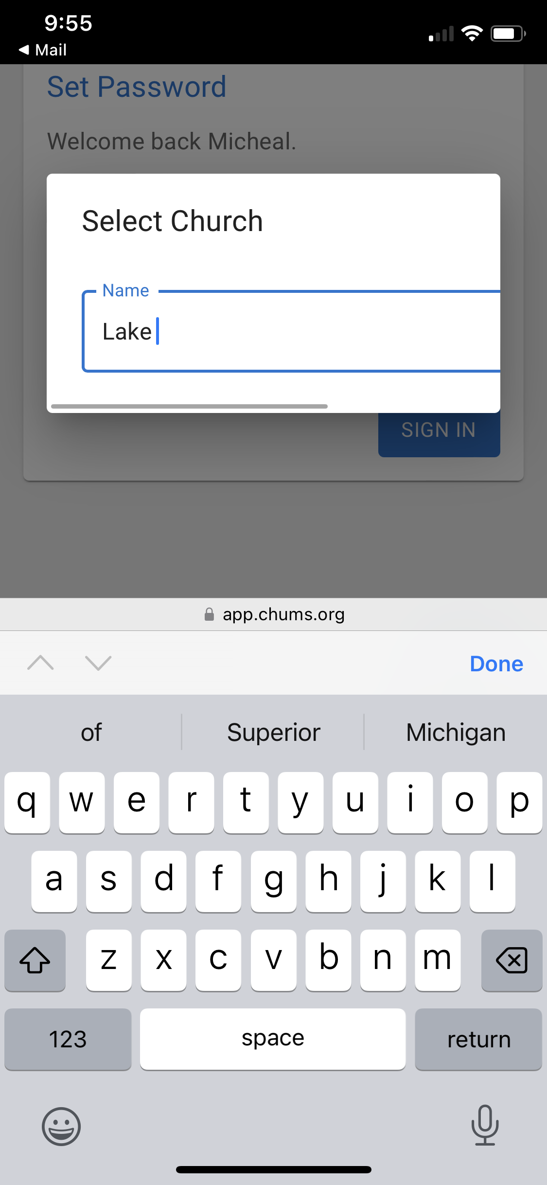 First time sign in when on mobile · Issue #62 · ChurchApps/ChurchAppsSupport · GitHub