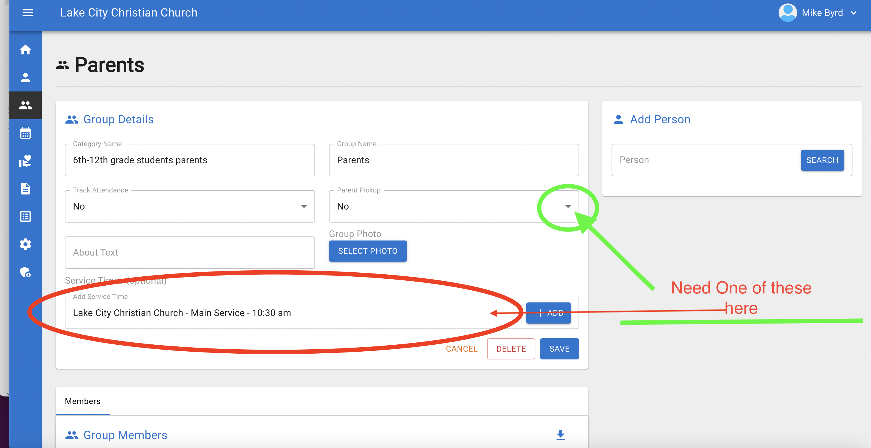 Groups needs a way to show there is a drop down menu · Issue #91 · ChurchApps/ChurchAppsSupport ...
