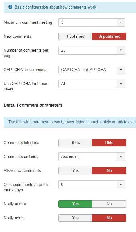 New comments published even though options set to New Comments = unpublished · Issue #44 ...