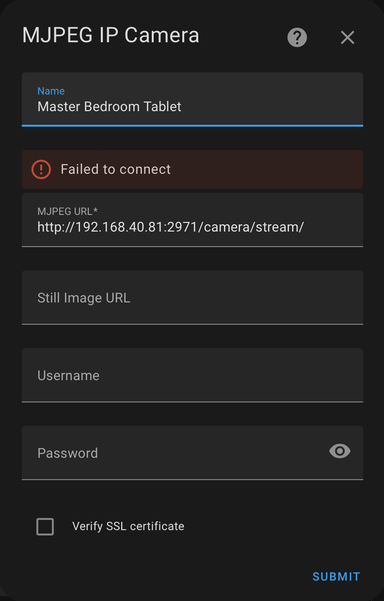 Unable to Stream Camera (MJPEG Streaming) · Issue #27 · TheTimeWalker/wallpanel-android · GitHub