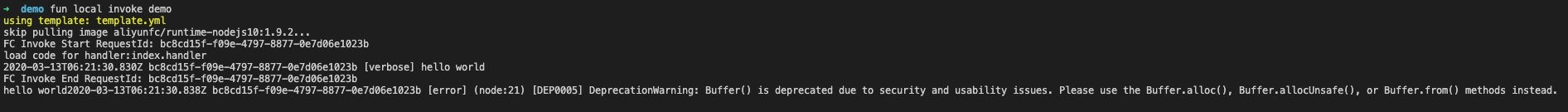 fun 创建的nodejs10的例子 · Issue #806 · alibaba/funcraft · GitHub