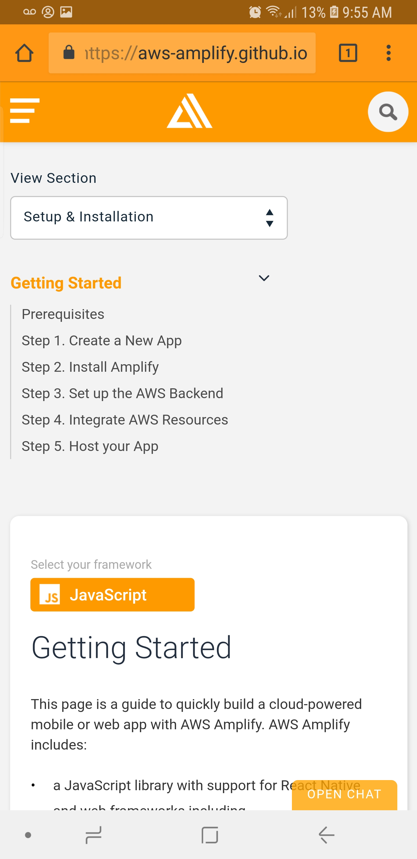 Cannot Navigate To Android Or Ios Docs From Mobile · Issue 448 · Aws 2044