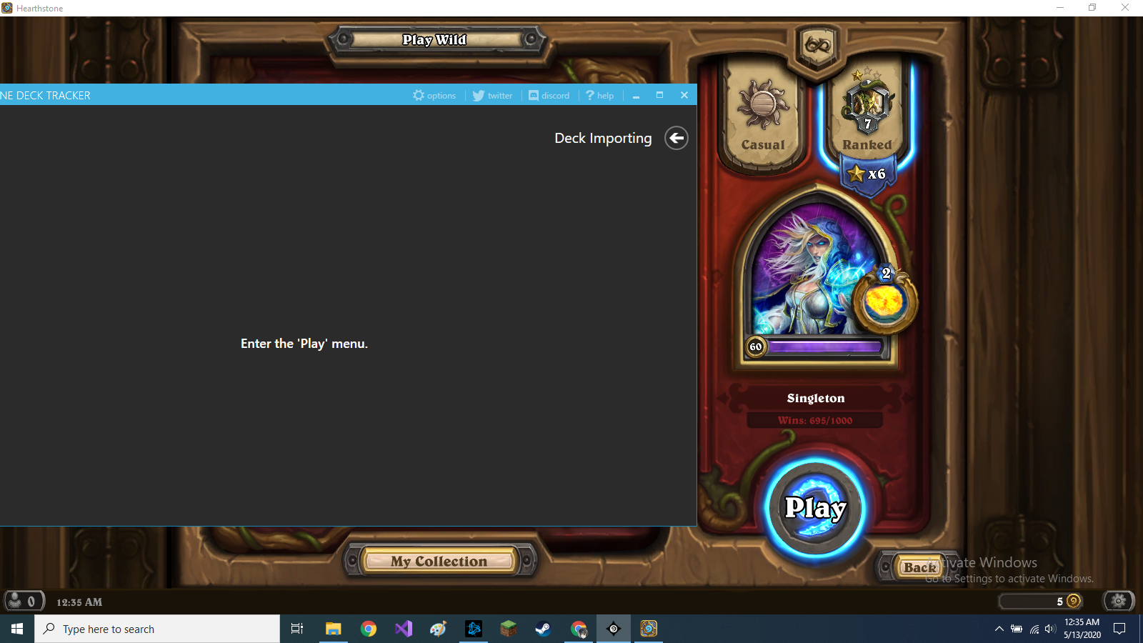 Doesn't detect when "play" menu is open · Issue #4073 · HearthSim/Hearthstone-Deck-Tracker · GitHub