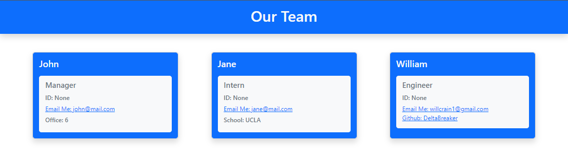 GitHub - DeltaBreaker/Team-Profile-HTML-Generator: A program to ...