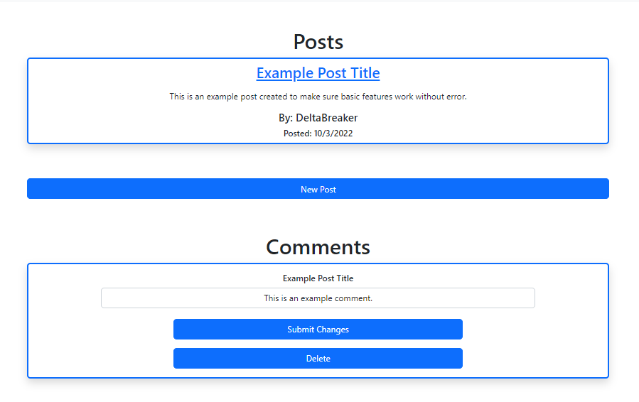 Github Deltabreaker Custom Blog Site A Website Where Users Can Write Blog Posts And Leave