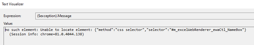 Office 365 - Excel Online Automation with C# · Issue #8302 · SeleniumHQ/selenium · GitHub