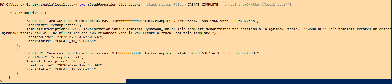 LocalStack: Cloudformation- Issue · Issue #2698 · localstack/localstack · GitHub