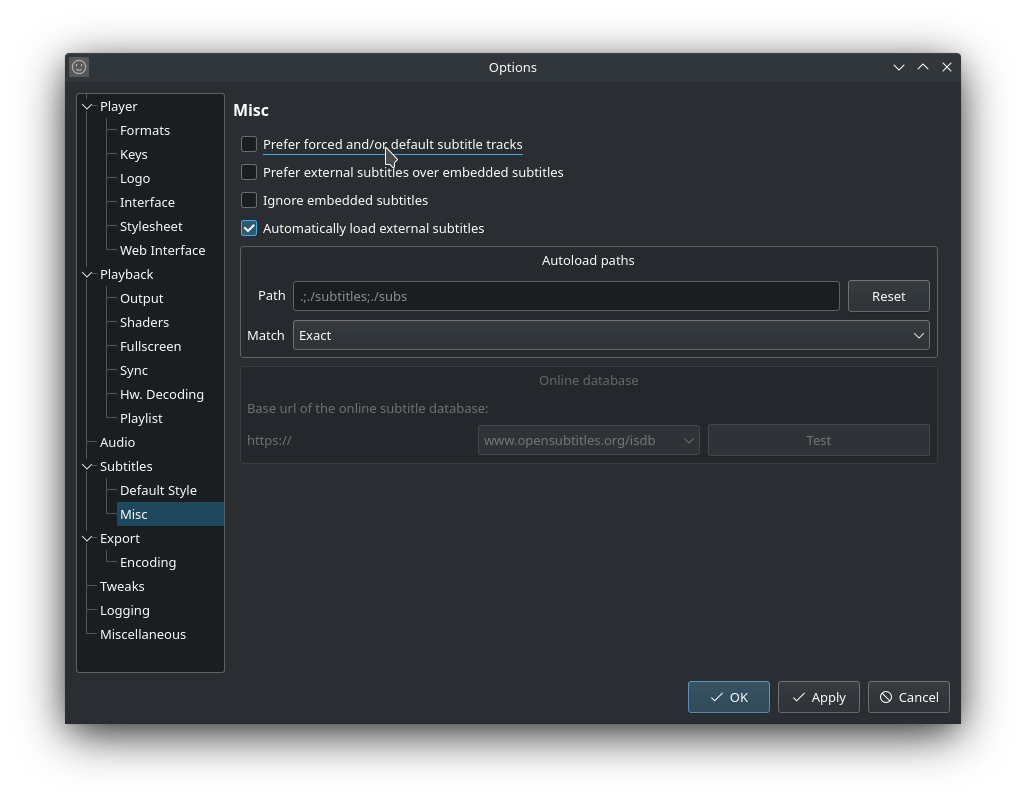 Switching Audio Tracks Or Subtitles Doesnt Work For Some Files · Issue 23 · Mpc Qtmpc Qt · Github 