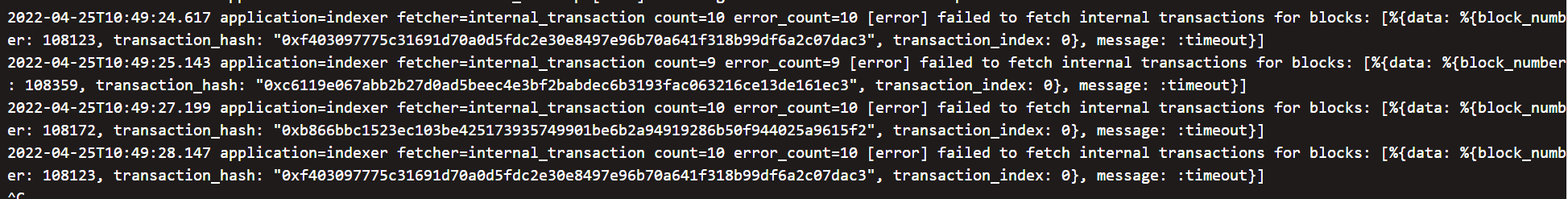 failed to fetch internal transactions for blocks · Issue #5490 · blockscout/blockscout · GitHub