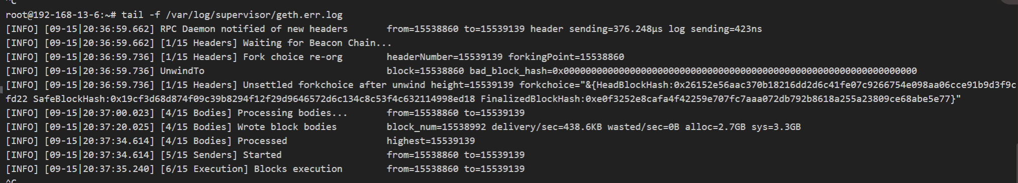 Unsettled forkchoice after unwind height=xxx · Issue #5372 · erigontech/erigon · GitHub