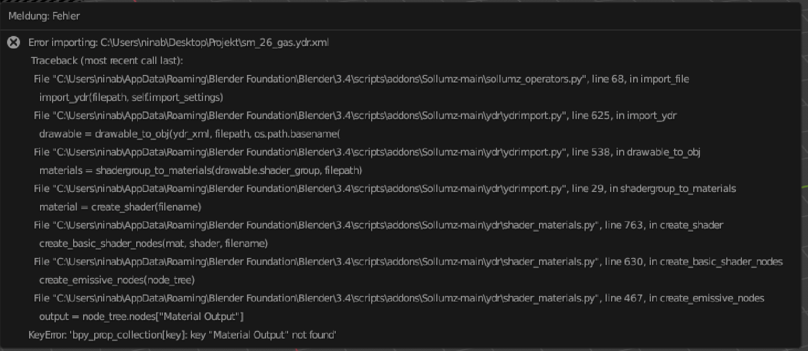 Importing xml in Blender does fail · Issue #568 · Sollumz/Sollumz · GitHub