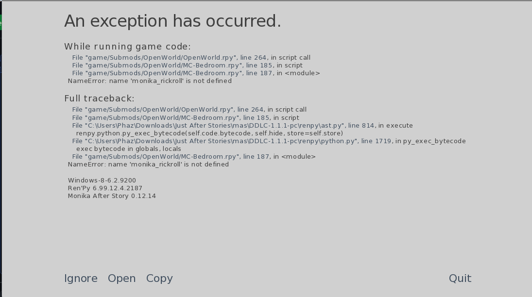 Locked out bug that crashes MAS.exe. (serious bug) · Issue #2 · Yun-Seo1/Open-World · GitHub