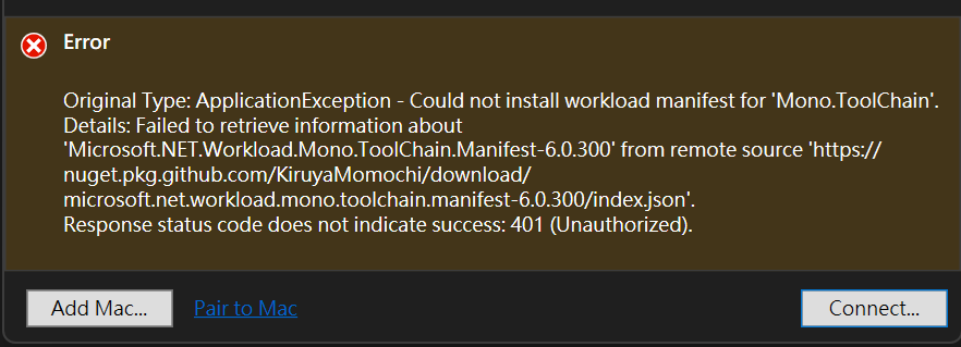 Pair to Mac - Cannot use private NuGet source · Issue #14590 · dotnet/macios · GitHub