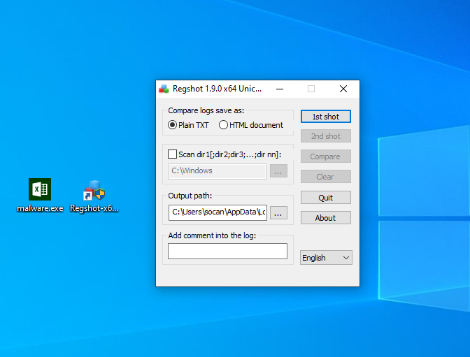 GitHub - kaganoglu/RegShot
