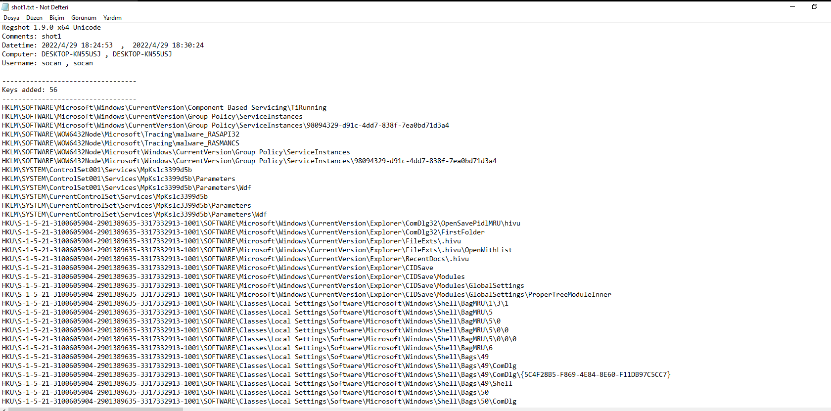 GitHub - kaganoglu/RegShot