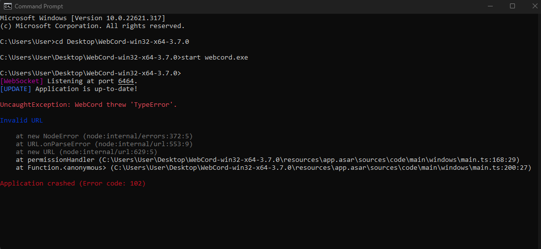 webcord not launching on launch (second bug report about this since ...