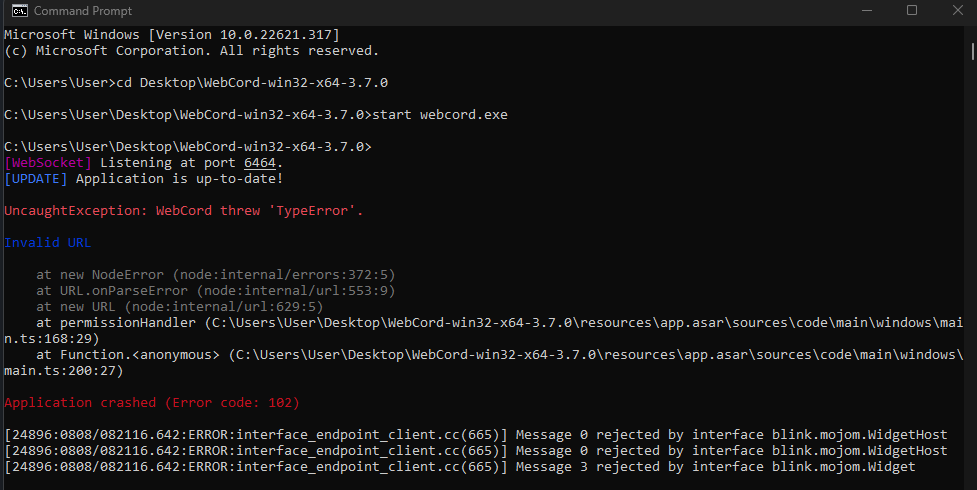 webcord not launching on launch (second bug report about this since ...