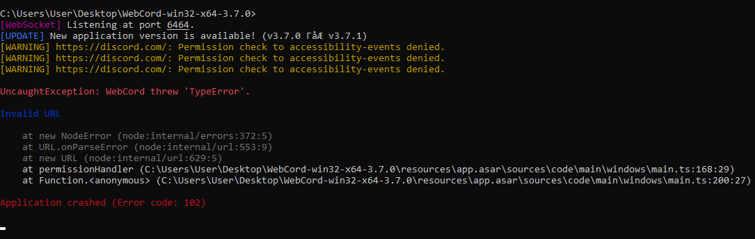 webcord not launching on launch (second bug report about this since ...
