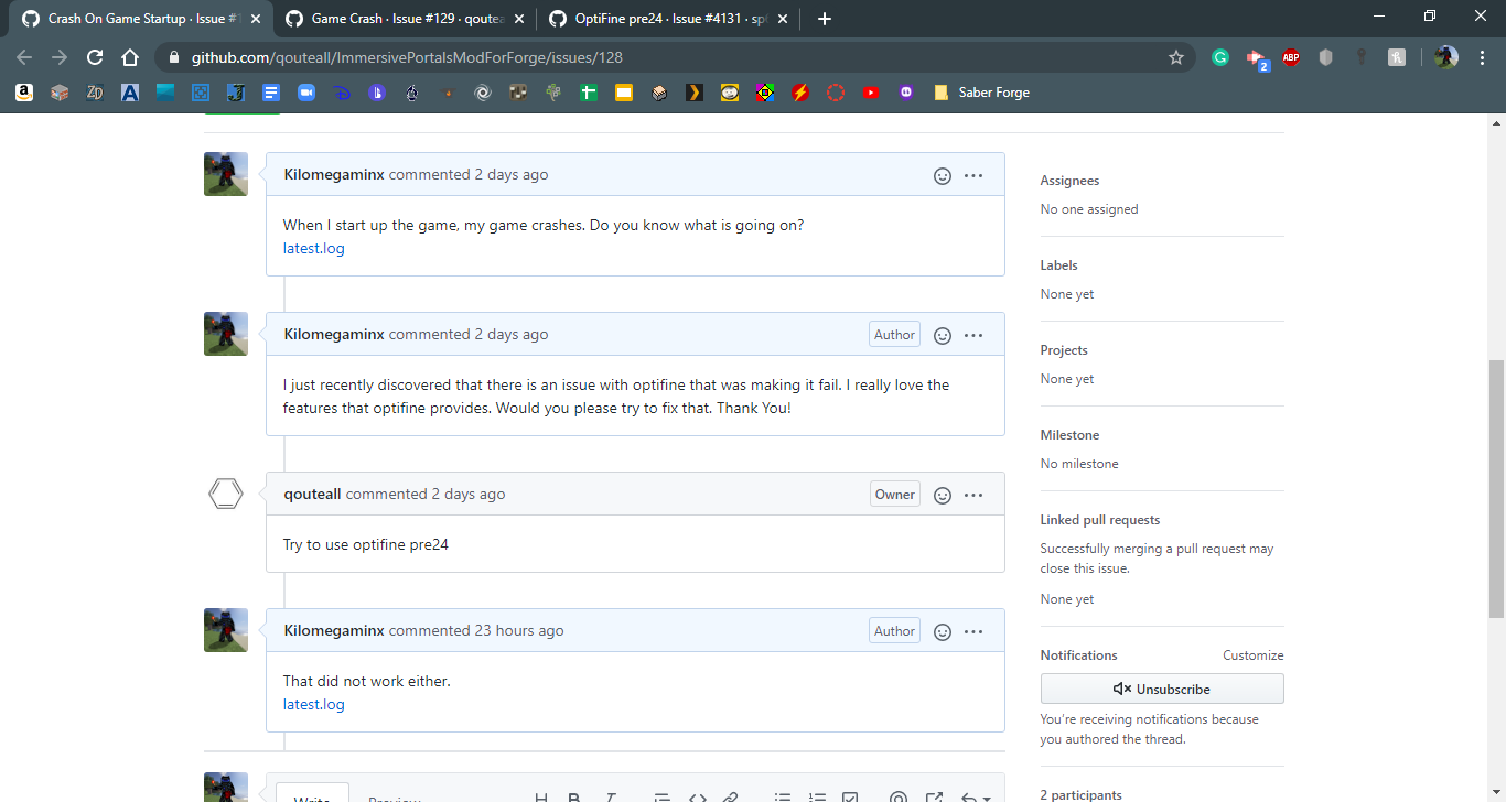 OptiFine pre24 · Issue #4131 · sp614x/optifine · GitHub