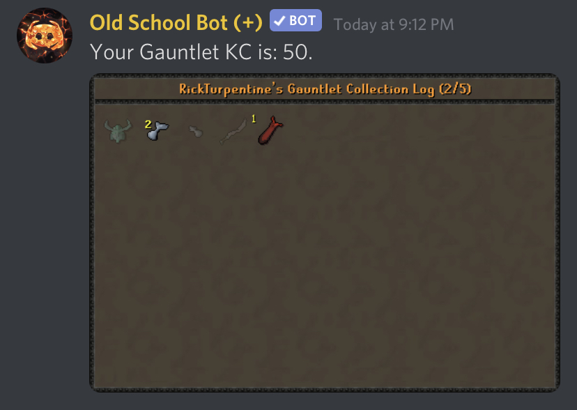 Add Corrupted Gauntlet KC to the Log · Issue #1633 · oldschoolgg/oldschoolbot · GitHub