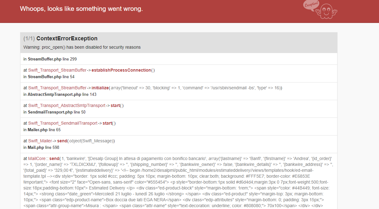 warning: proc_open() has been disabled for security reasons - prestashop 1.7.7.5 · Issue #25380 ...