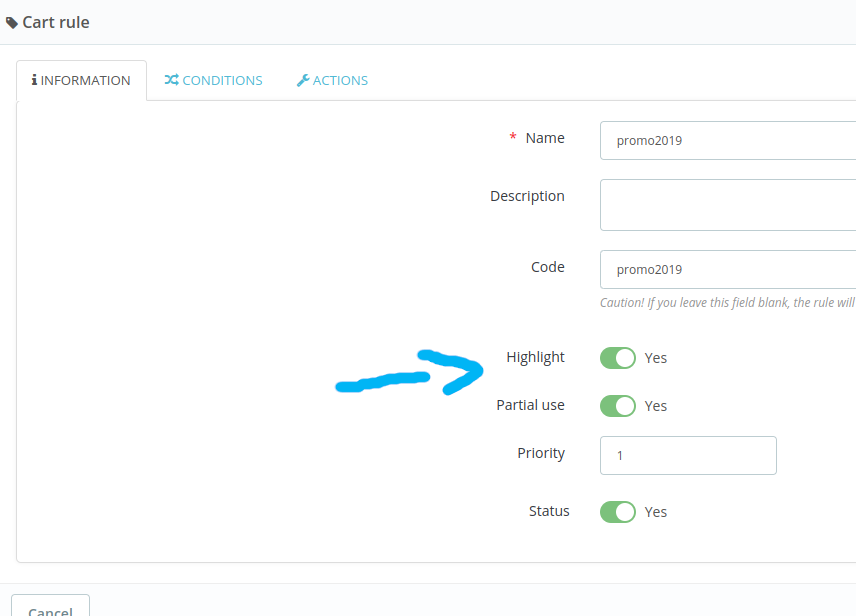 Prestashop 8.1 - in the customer detail, all the discounts that have the "Highlight" option ...