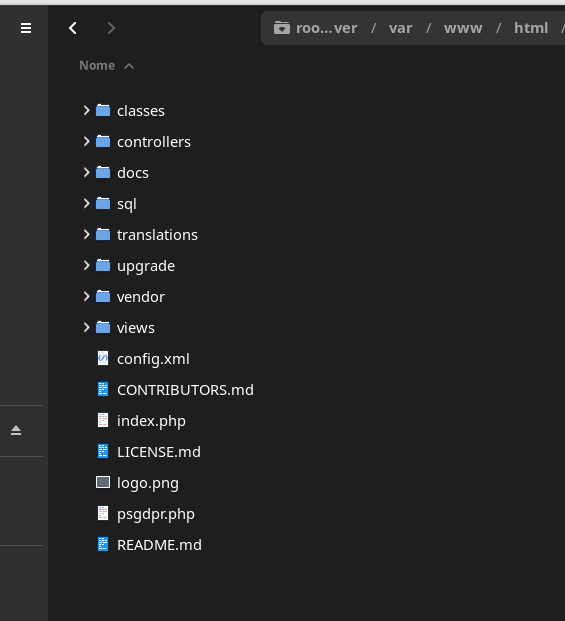 psgdpr 1.4.3 when is installed on a website does not have the same files and folders as those ...