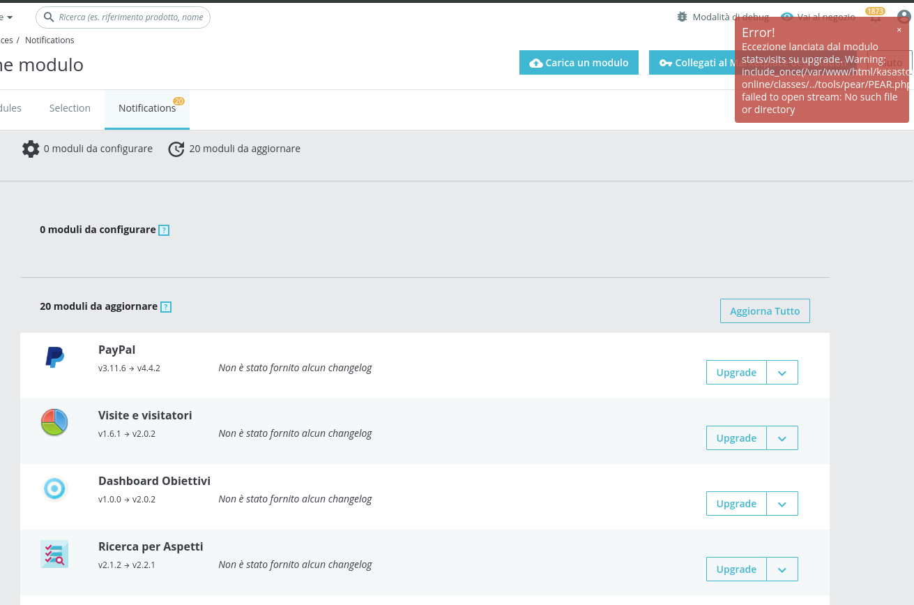 Error to upgrade modules due from missing PEAR.php · Issue #11203 · PrestaShop/PrestaShop · GitHub