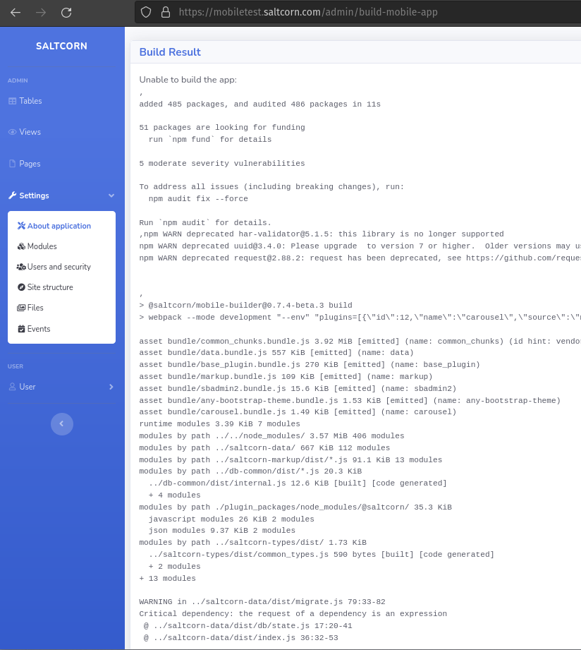 mobile production: multiple errors, even on saltcorn.com (beta 3) · Issue #1380 · saltcorn ...